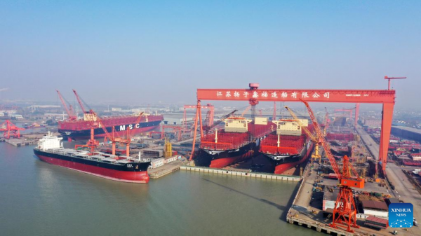 In pics: shipbuilding company in Jiangsu, E China_我苏网