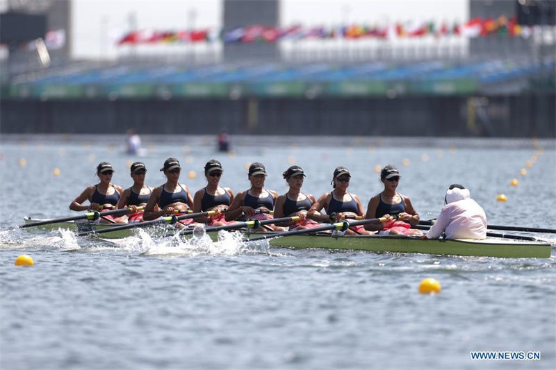 Chinese rowing team attend training session ahead of Tokyo Olympics