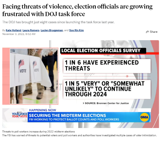 【世界说】美选举官员：面对暴力威胁 联邦政府的“作为”只是“作戏”_荔枝网新闻